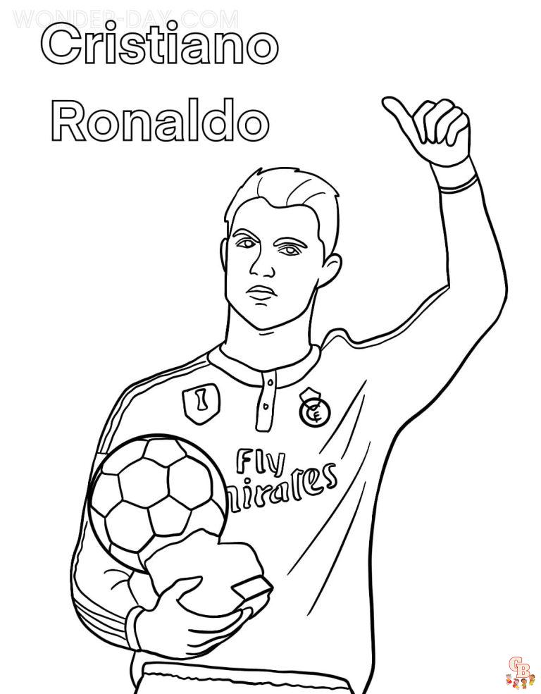 Coloriage Ronaldo des dessins à imprimer pour les fans de foot