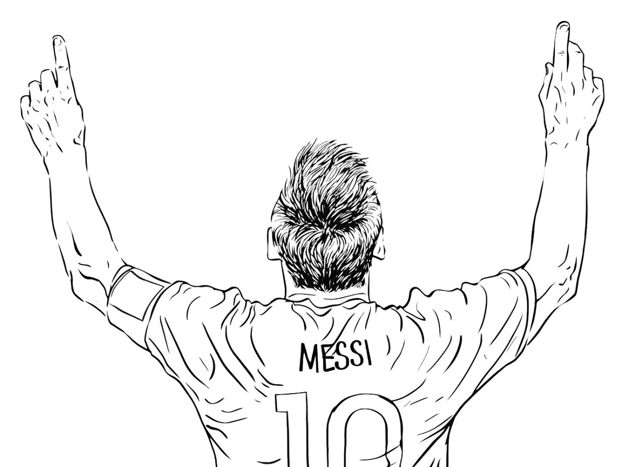 Coloriage Messi des dessins à colorier de la star du football