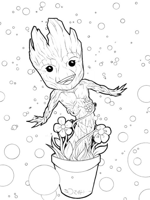 Coloriage Groot Des Dessins à Imprimer pour Colorier votre Héros