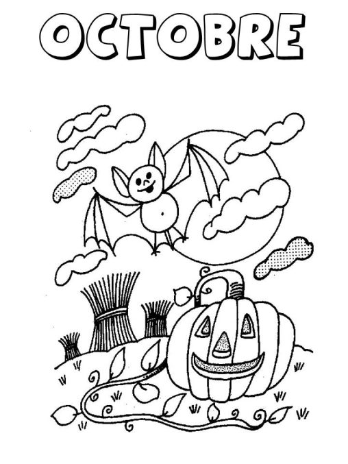 Octobre Maternelle coloriage pages : Thèmes et Motifs Automnaux