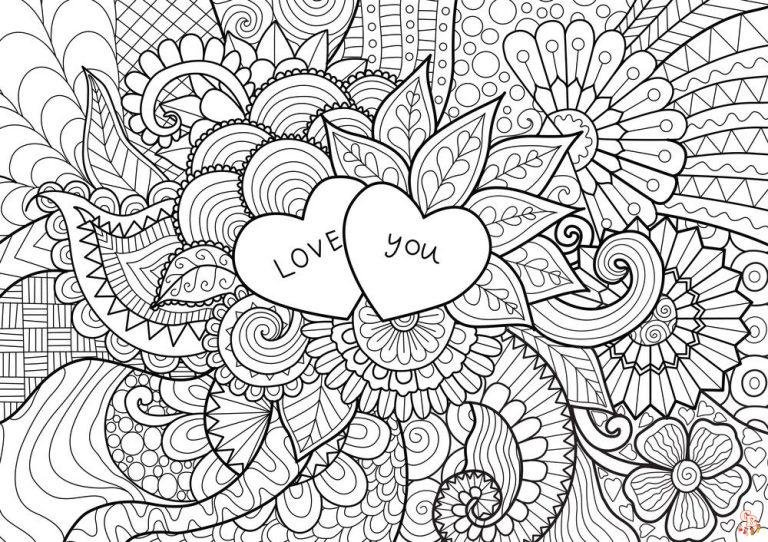 Desenho de Mandala com coração para colorir Desenho de Mandala com coração para colorir
